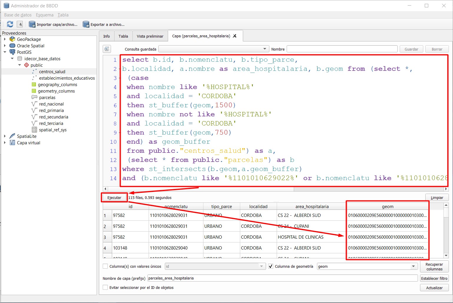 Cómo hacer consultas espaciales con PostGIS - Parte 2 - IDECOR